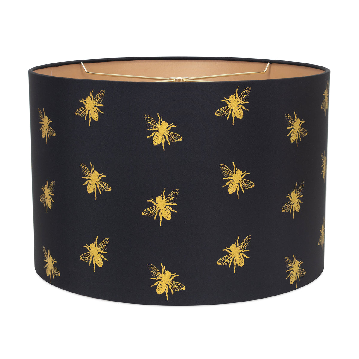 Black and Gold Bee Print Shade | Couture Lamps