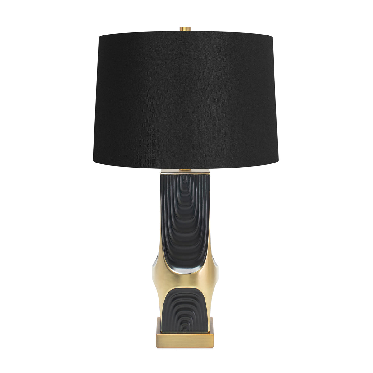 Black and Gold Drape Table Lamp-with 14x16x10 Black Linen Shade ...