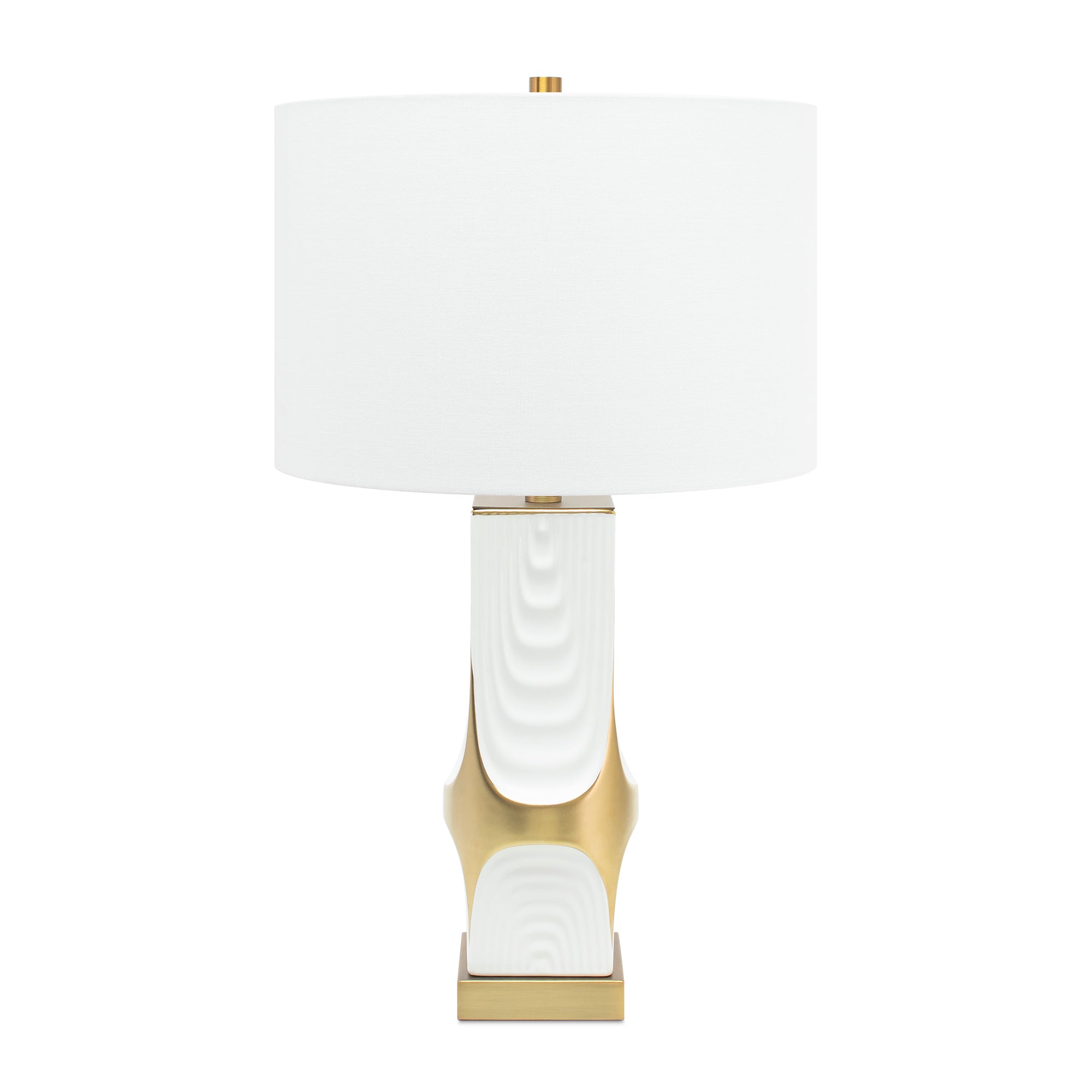 White and Gold Drape Table Lamp-with 15x15x10 White Classic Linen Shade ...