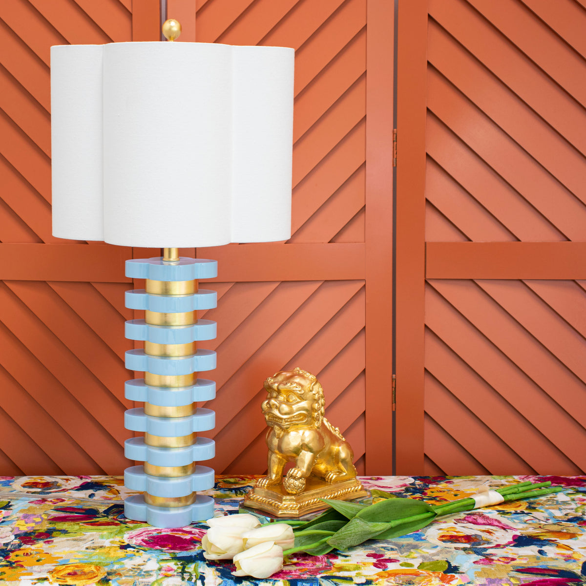 Quatrefoil Lamp Light Blue | Couture Lamps